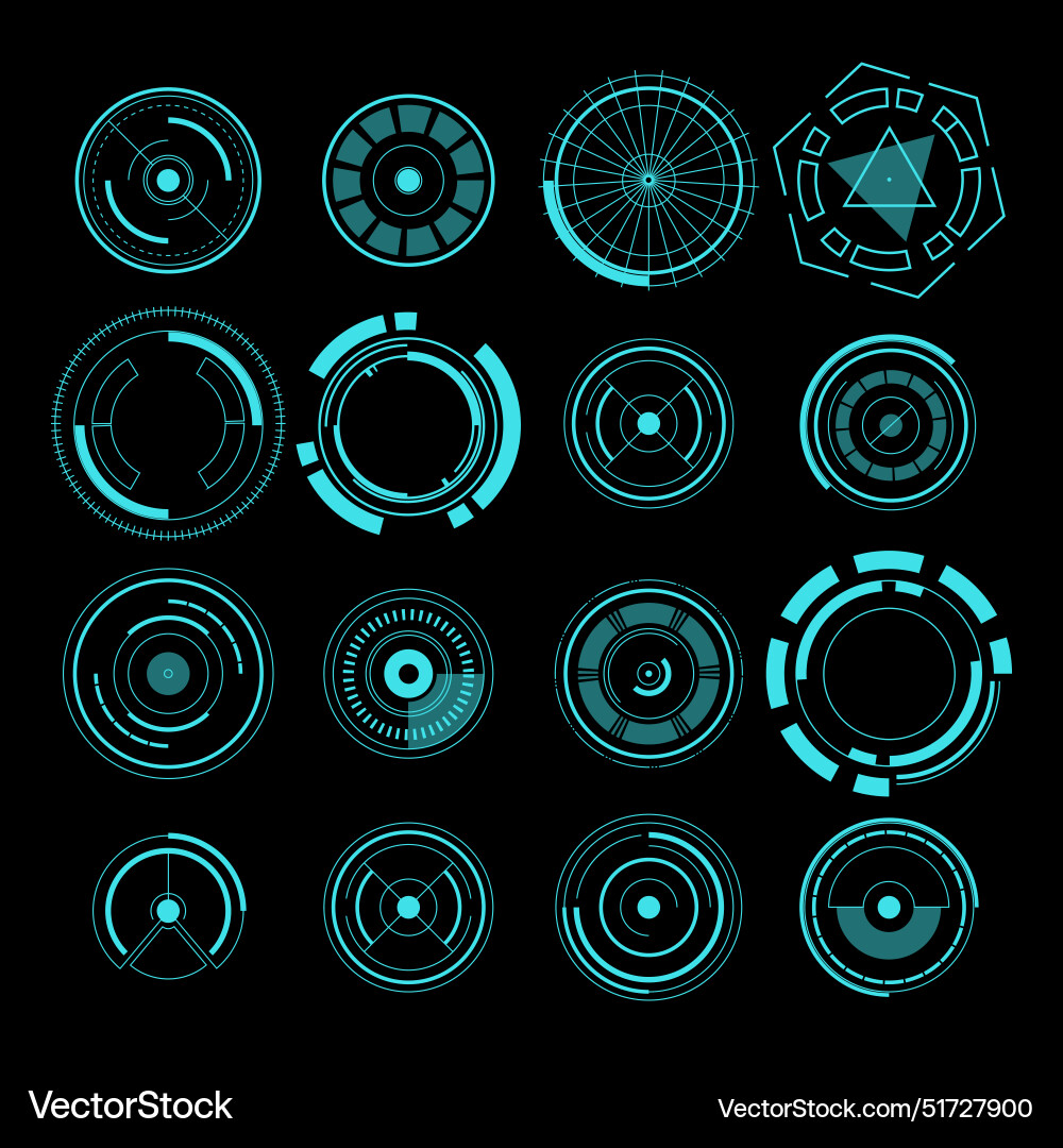 Neon radar virtual interface digital game Vector Image