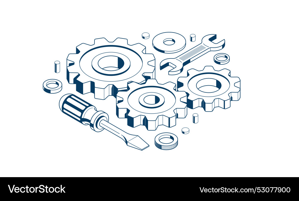 Repair and maintenance concept technics service Vector Image