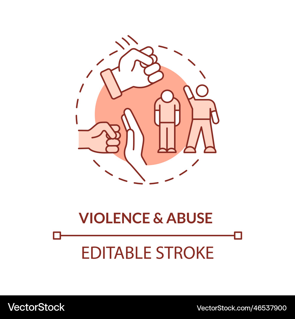 Violence and abuse red concept icon Royalty Free Vector
