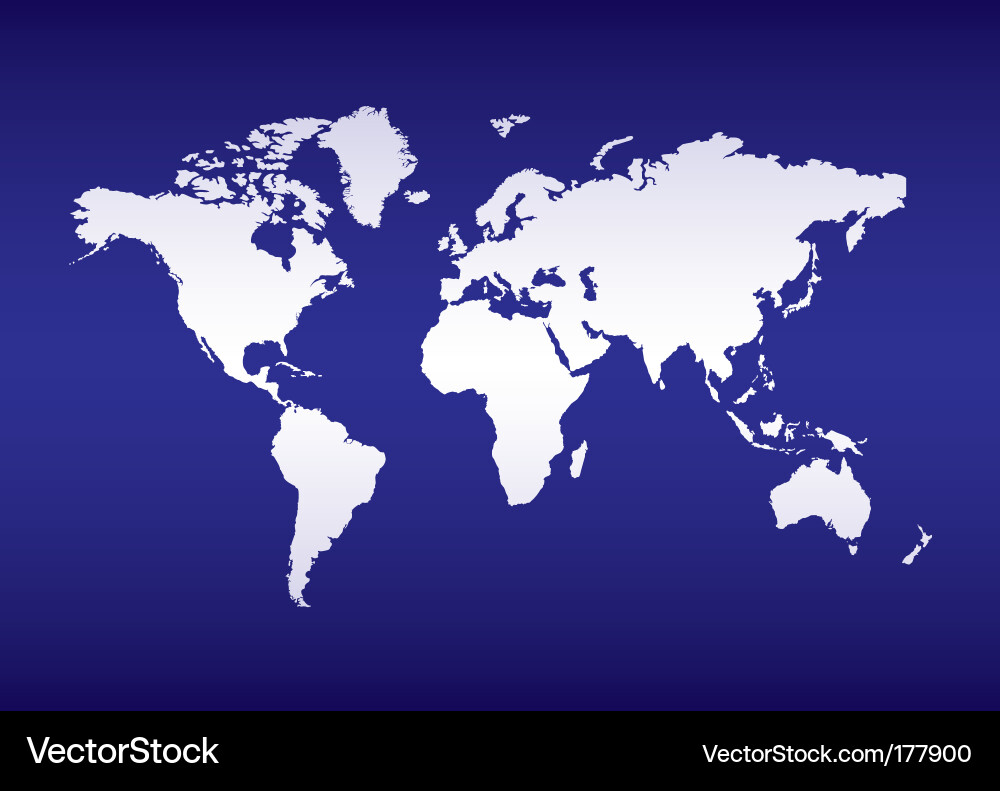 World map blue ocean Royalty Free Vector Image