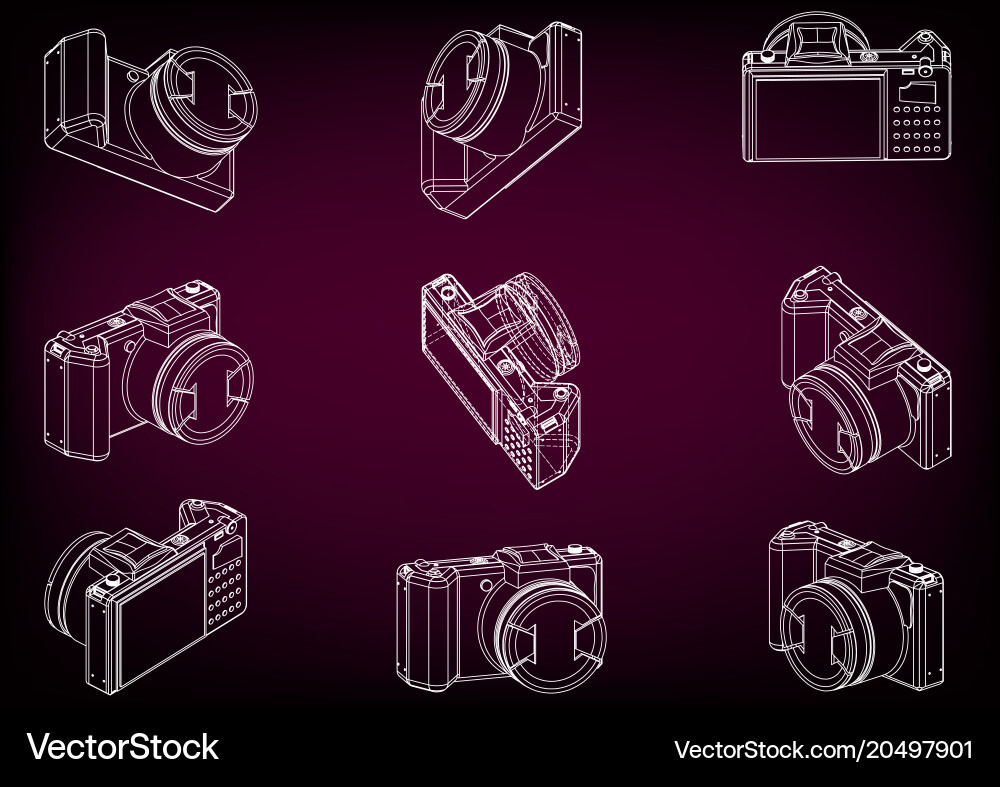 3d model of the camera Royalty Free Vector Image