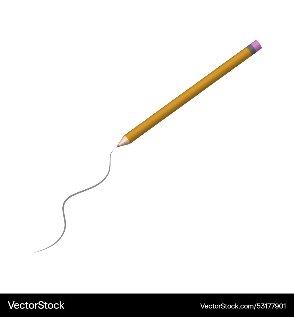 3d with realistic pencil line Royalty Free Vector Image
