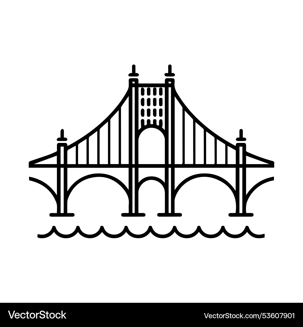 Bridge icon or modern line symbol art Royalty Free Vector