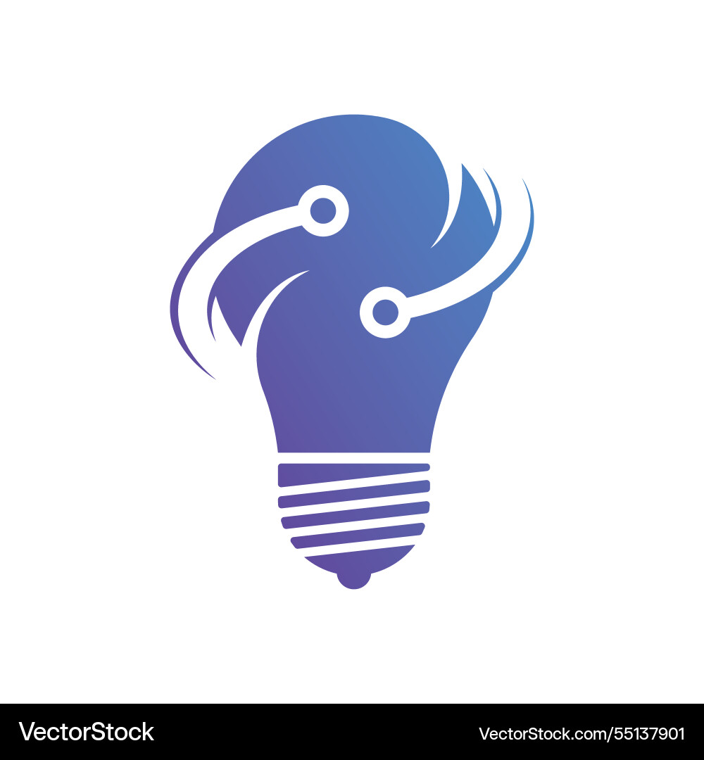 Bulb technology logo Royalty Free Vector Image