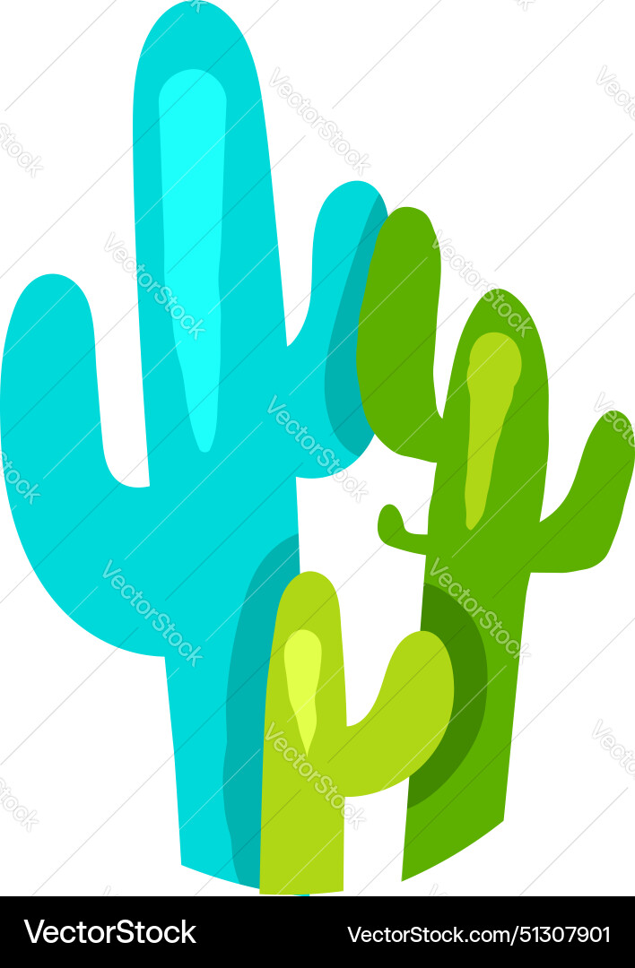 Desert mexican cacti careless wild prickly cactus Vector Image
