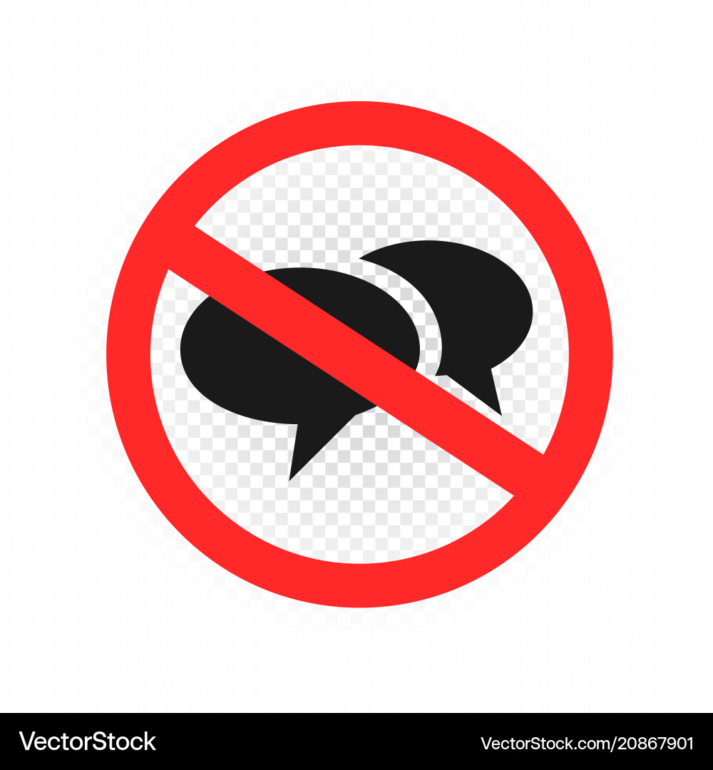 Do not talk sign symbol icon Royalty Free Vector Image