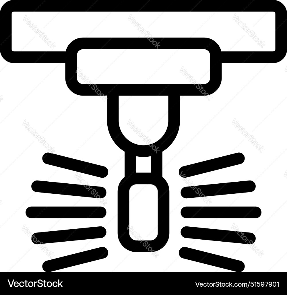 Fire sprinkler spraying water icon safety Vector Image