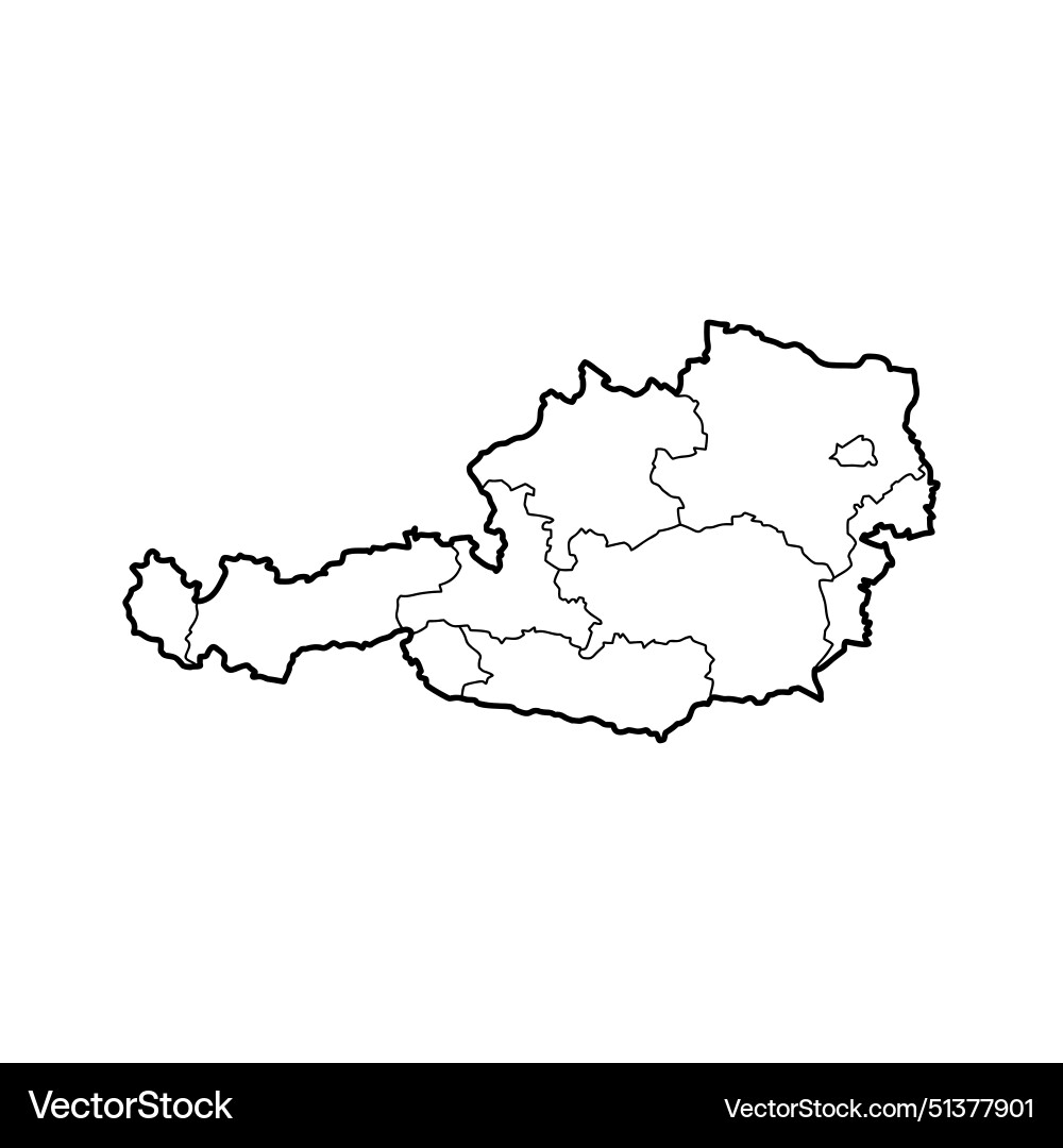 Hand drawn doodle map of austria Royalty Free Vector Image