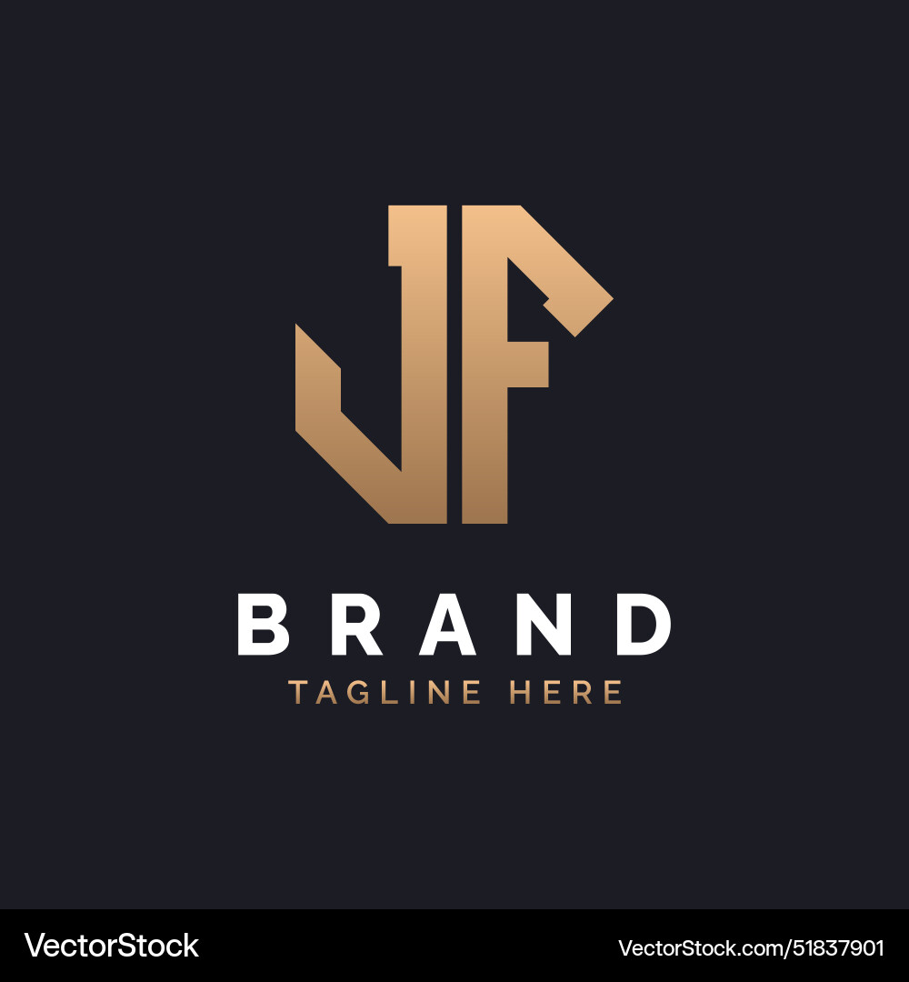 Jf logo design modern minimal elegant and luxury Vector Image