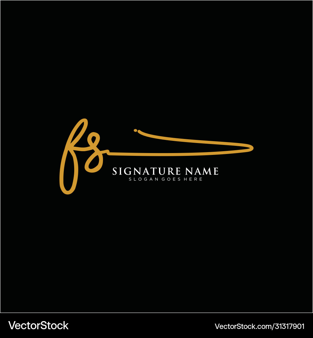 Letter fs signature logo template Royalty Free Vector Image