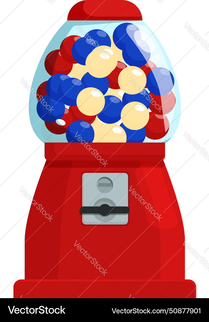 Red color bubblegum machine icon cartoon Vector Image