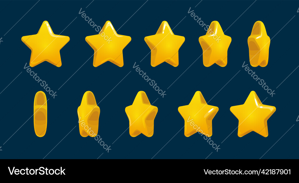 Rotating Golden Star Animation Royalty Free Vector Image