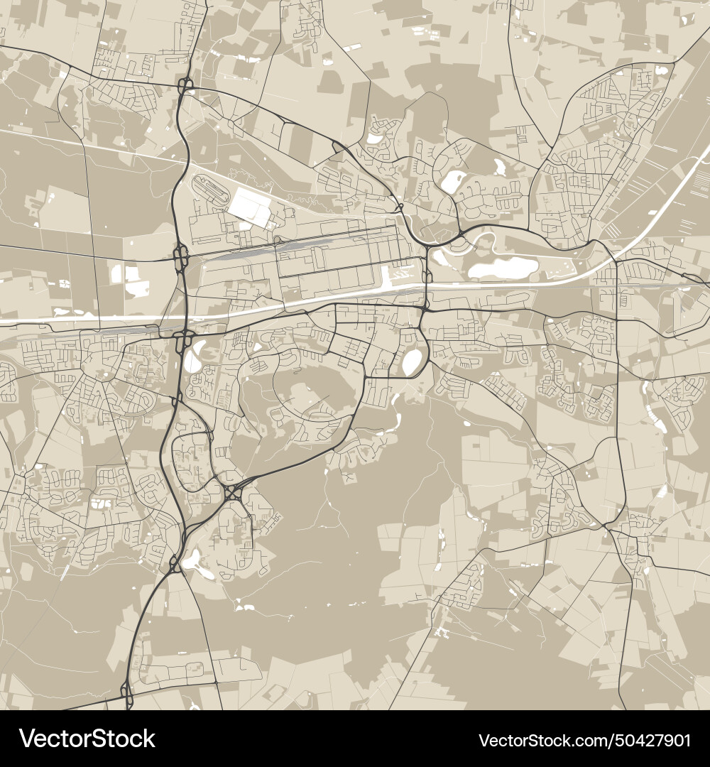 Wolfsburg map germany city streetmap Royalty Free Vector