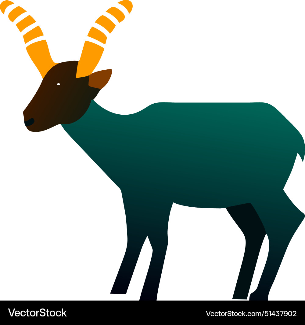 Alpine ibex goat green icon Royalty Free Vector Image