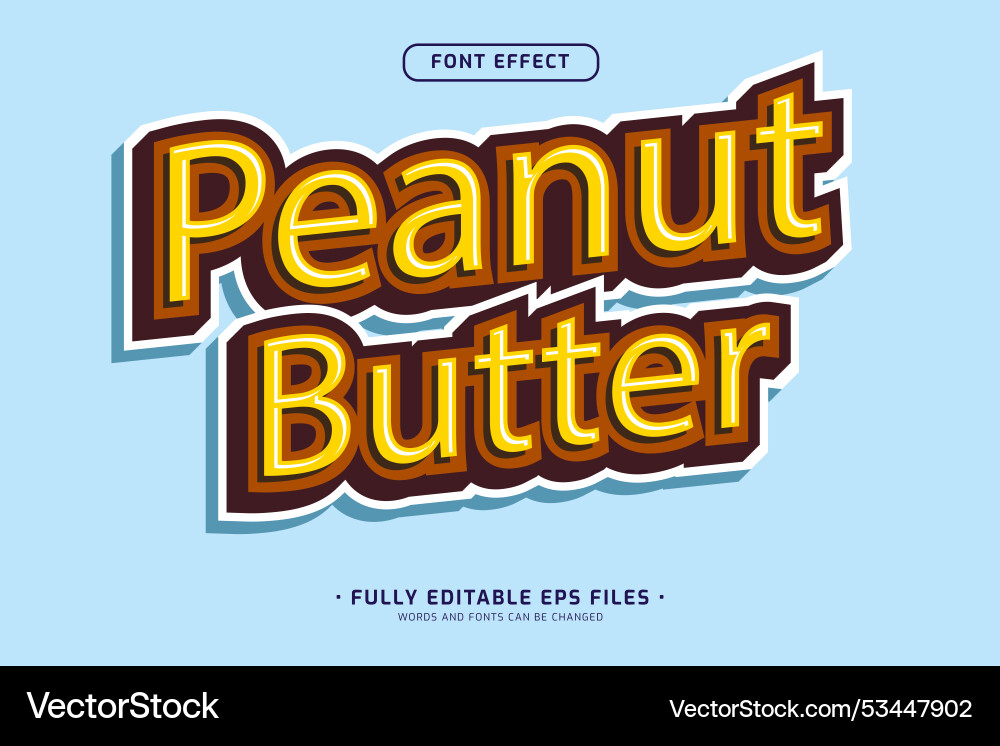 Classic style of peanut butter logo with cursive Vector Image