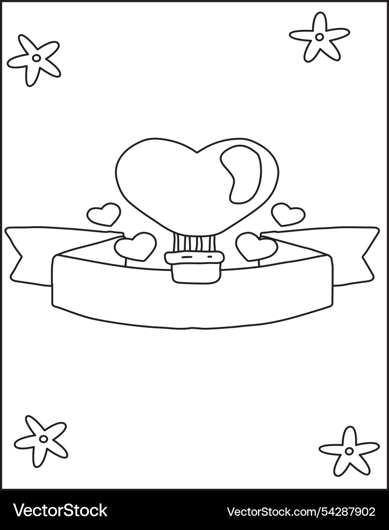 Coloring book hearts collection Royalty Free Vector Image