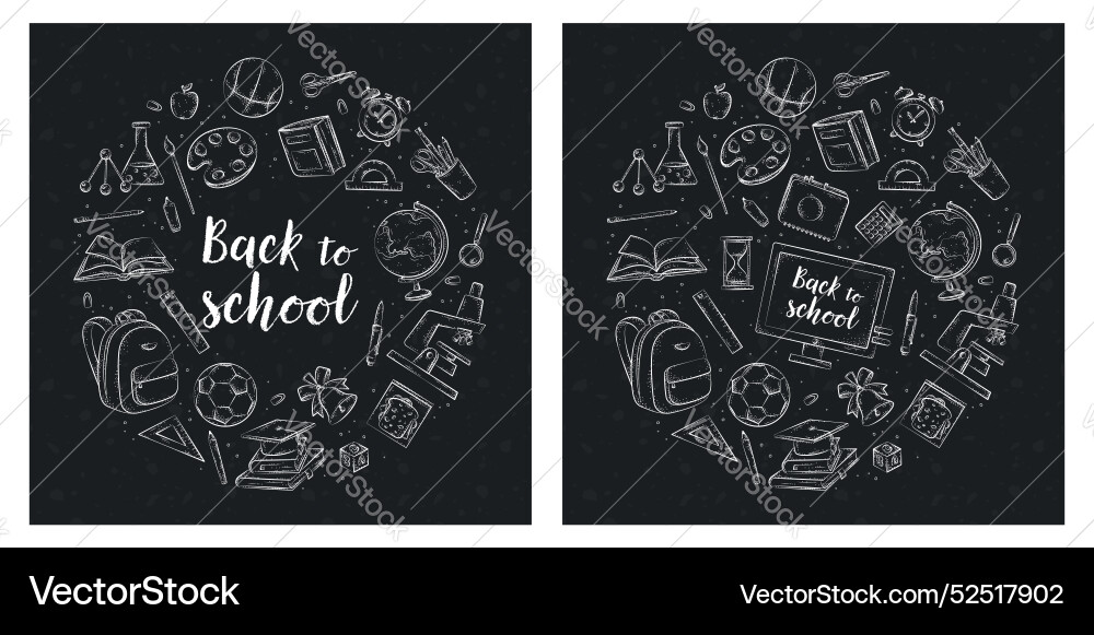 Hand drawn banner of school Royalty Free Vector Image