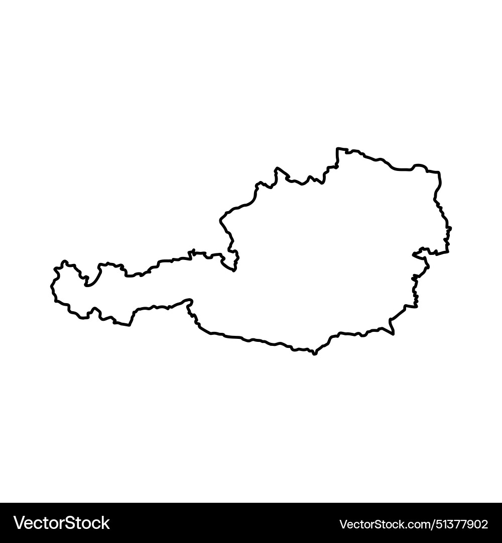 Hand drawn doodle map of austria Royalty Free Vector Image
