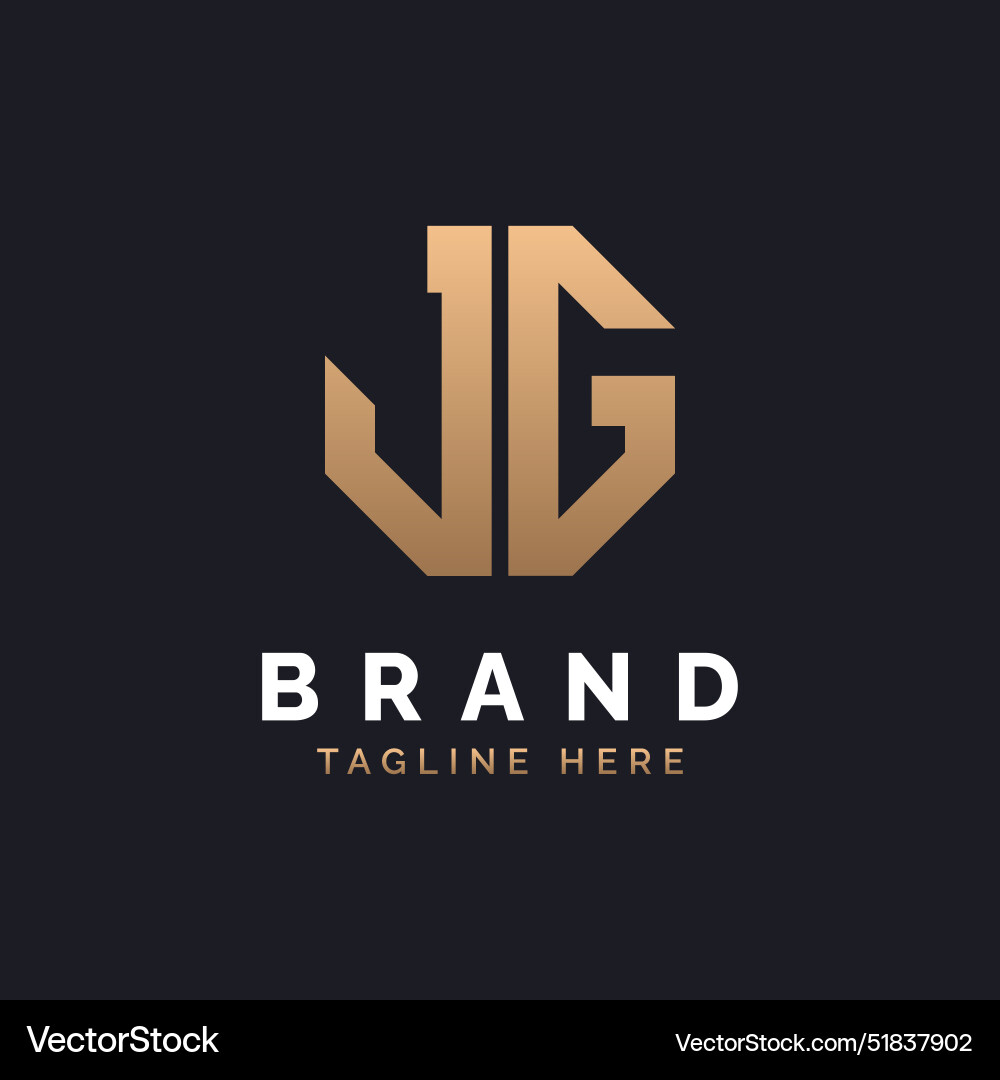 Jg logo design modern minimal elegant and luxury Vector Image