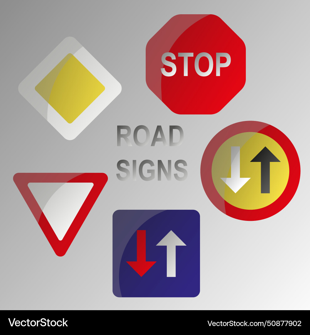 European Road Signs Royalty Free Vector Image Vectorstock
