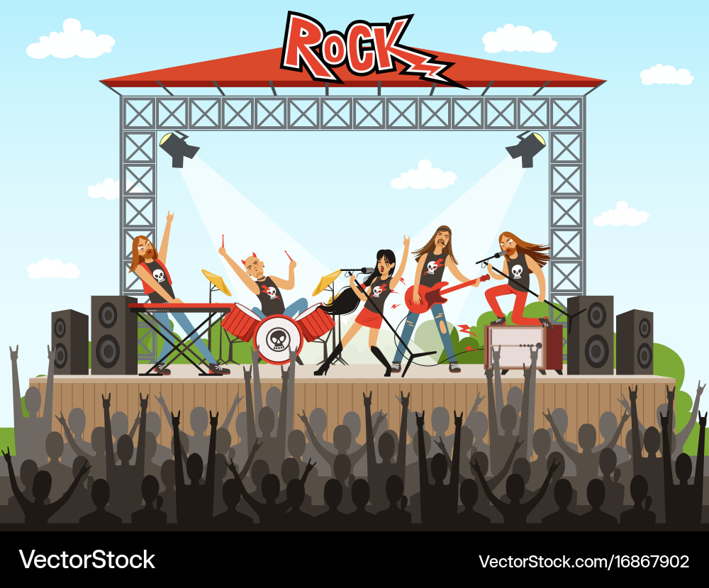 Rock Concert Stage Performance Royalty Free Vector Image