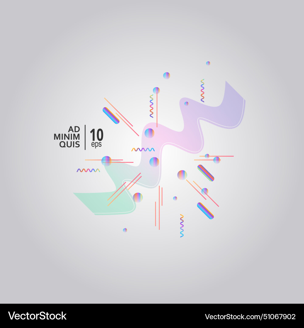 Rounded shapes geometric background with gradient Vector Image