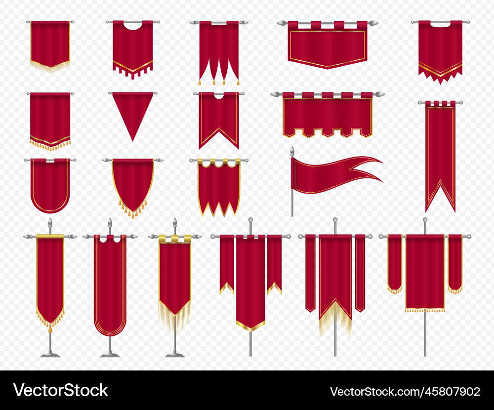 Royal Medieval Flags & Banners Royalty Free Vector Image