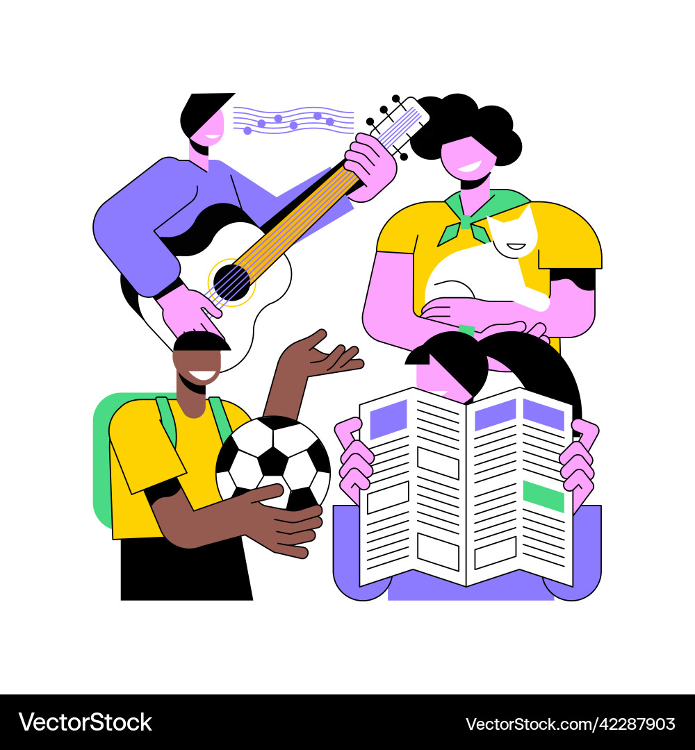 After school activities abstract concept Vector Image