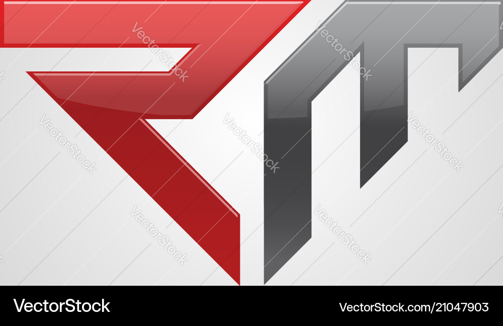 Creative letter rm logo concept design Royalty Free Vector