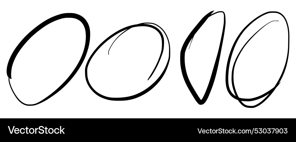 Hand drawn scribble line circles Royalty Free Vector Image