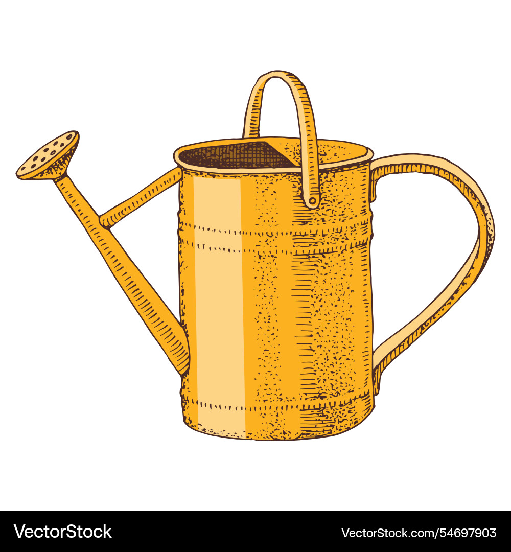 Hand drawn watering can Royalty Free Vector Image