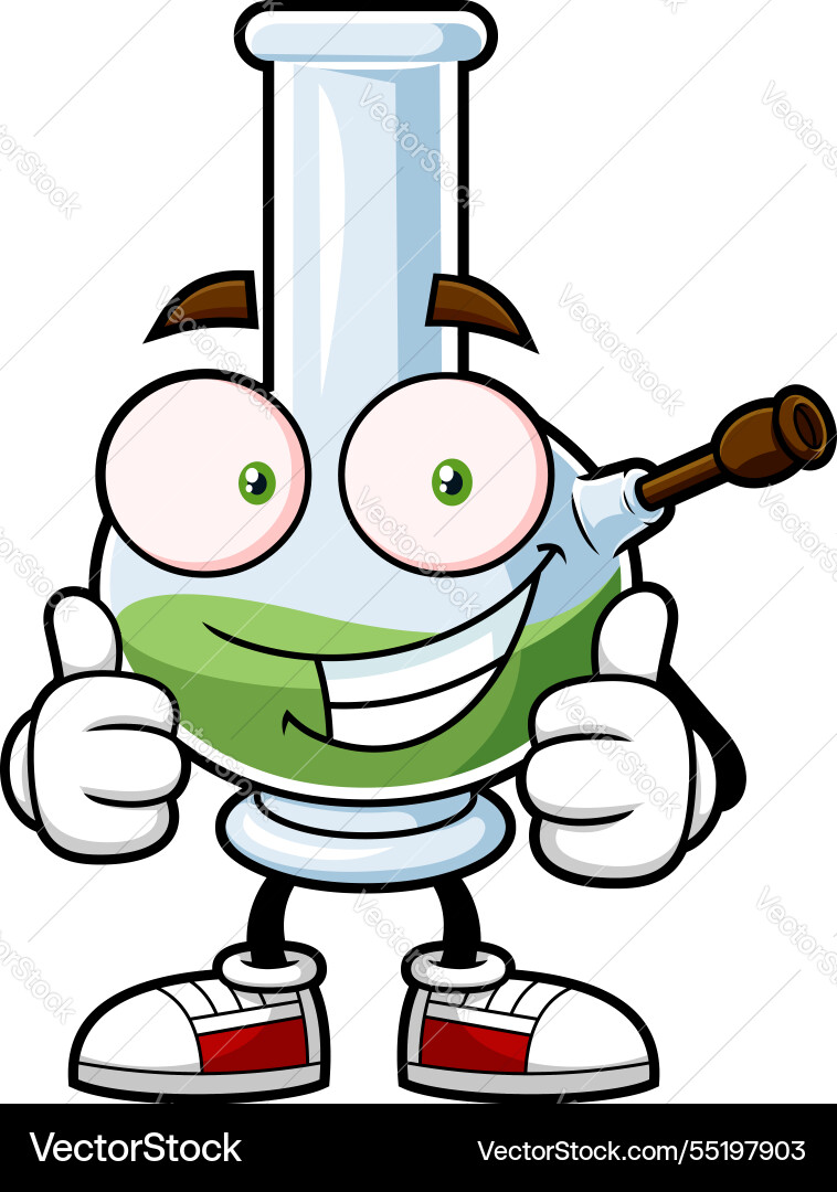 Marijuana bong cartoon character Royalty Free Vector Image