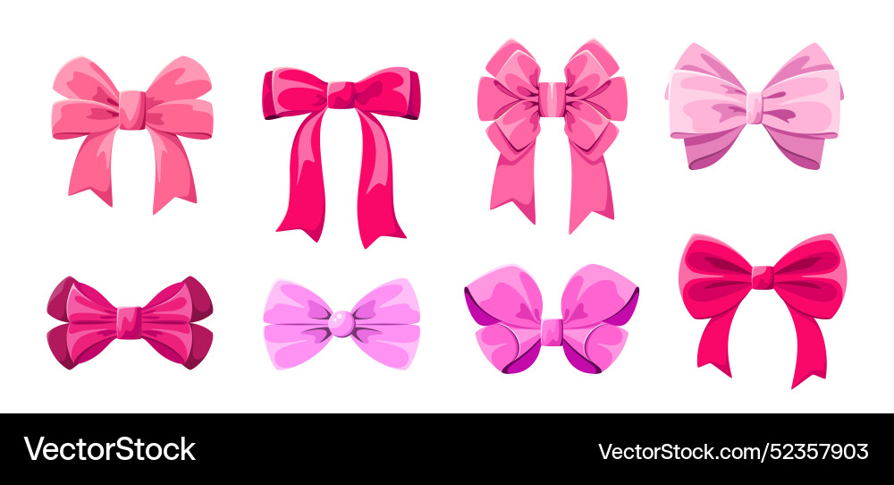Pink bows Royalty Free Vector Image - VectorStock