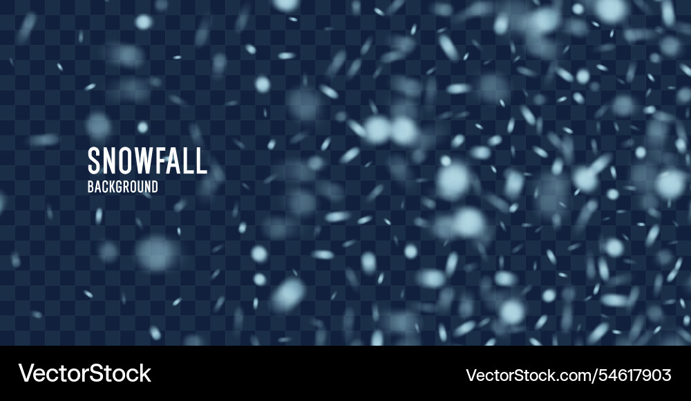 Realistic snowfall against a dark Royalty Free Vector Image
