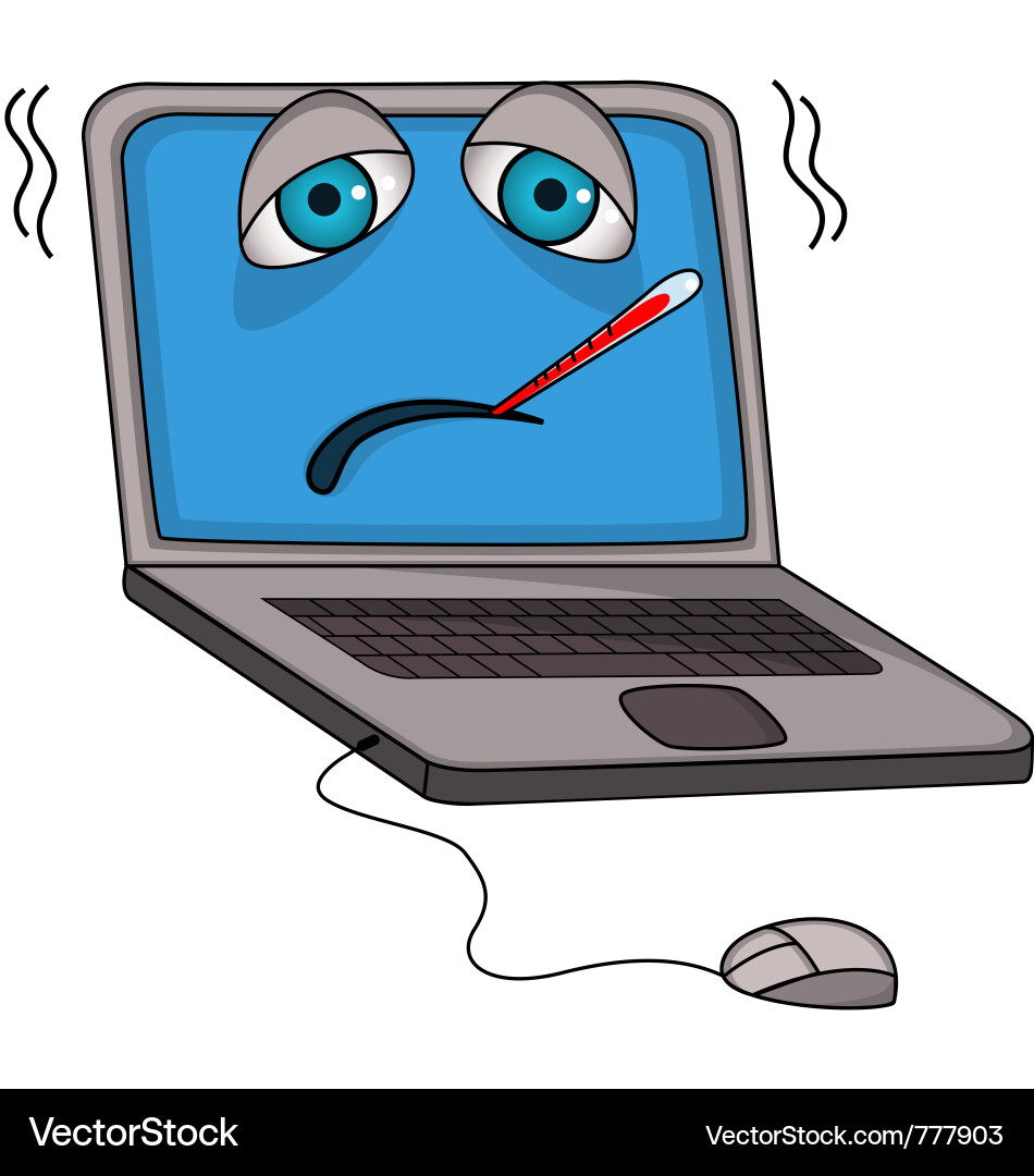 Sick laptop Royalty Free Vector Image - VectorStock