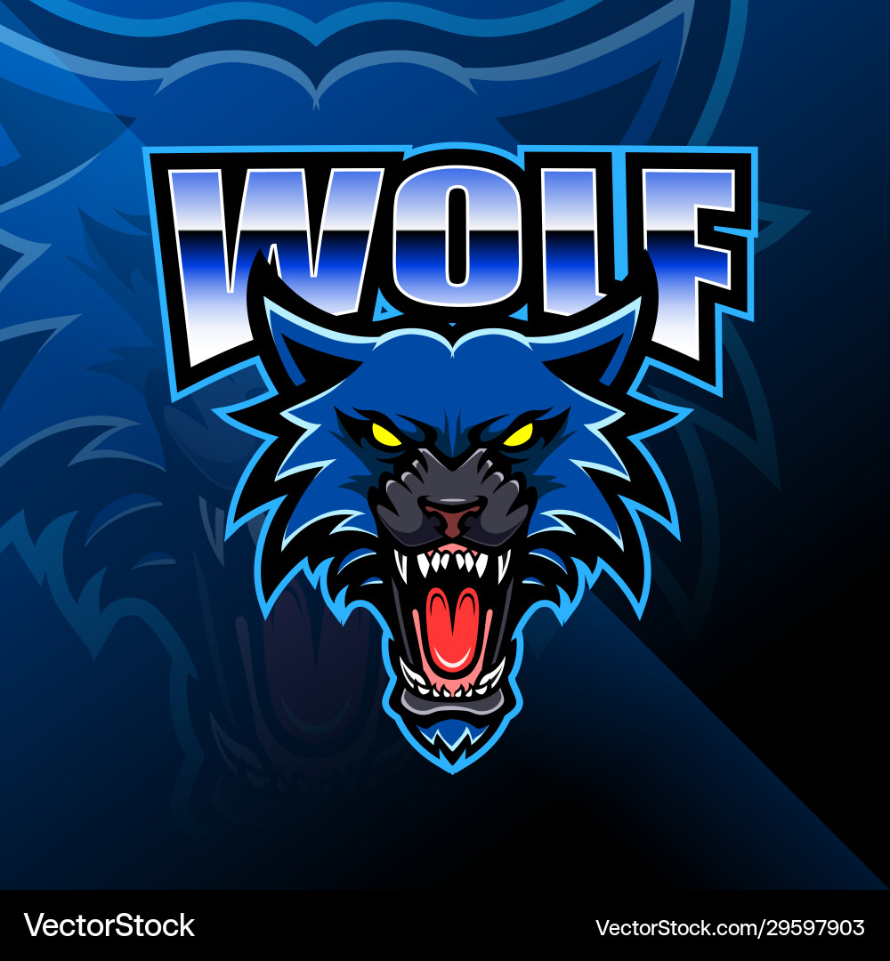 Wolf head mascot logo design Royalty Free Vector Image