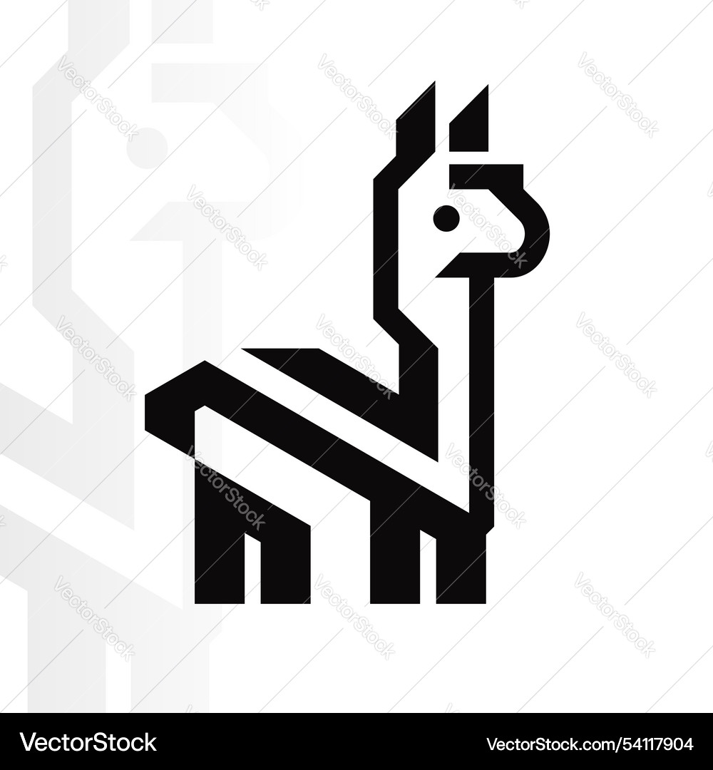 Alpaca logo on isolated background v86 Royalty Free Vector
