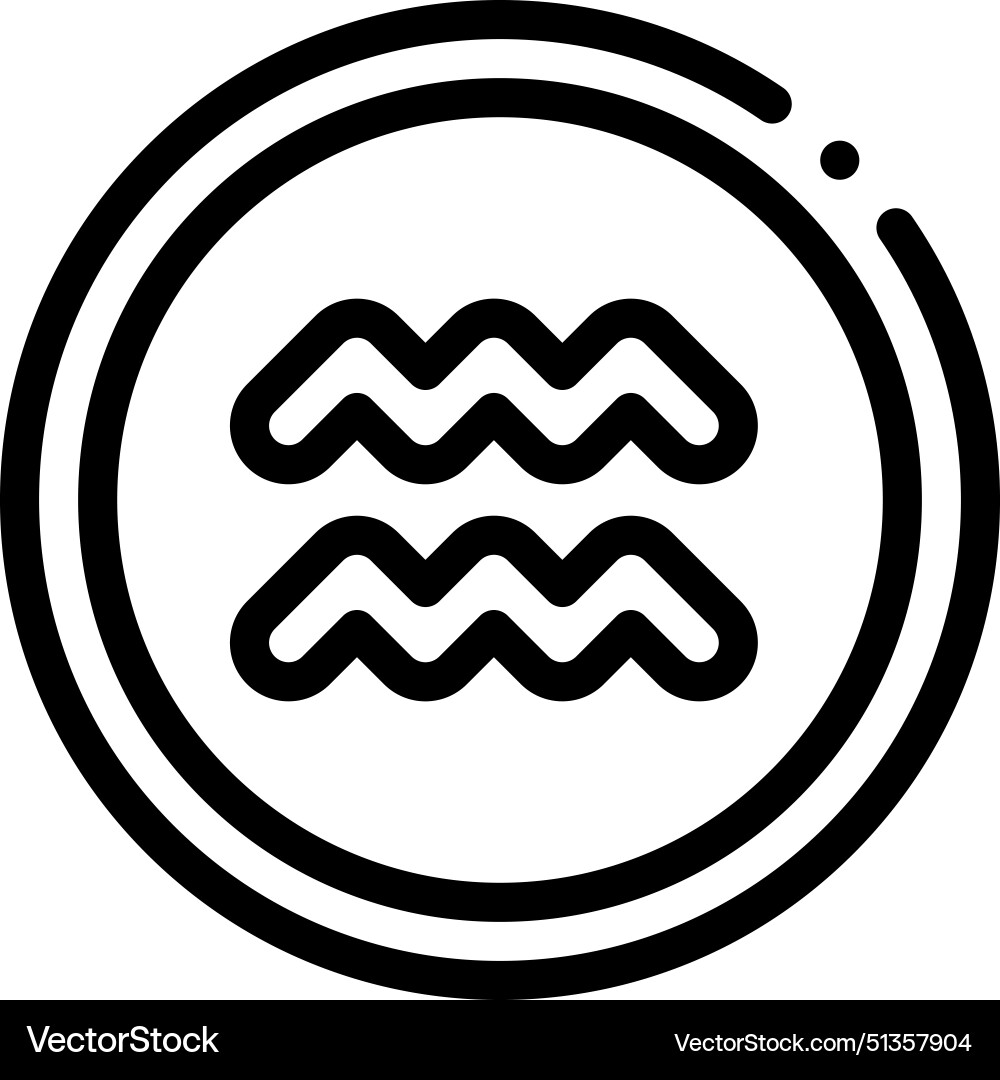 Aquarius icon thin linear style design isolated Vector Image