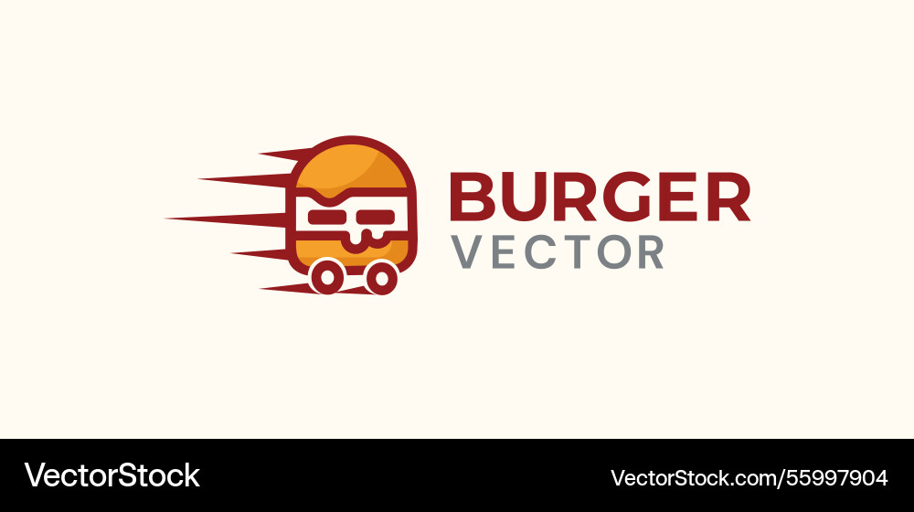 Burger shop logo design Royalty Free Vector Image