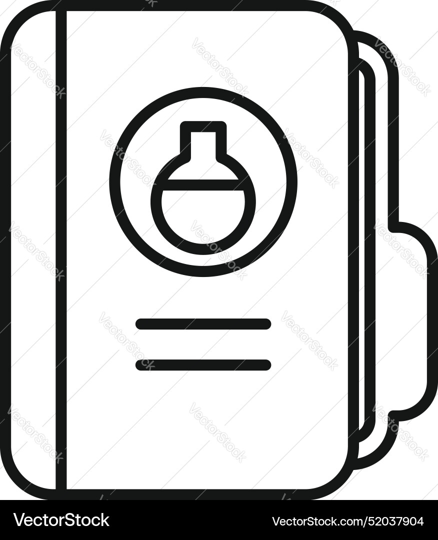 Chemie-Ordner mit Kolben-Logo Lizenzfreies Vektorbild