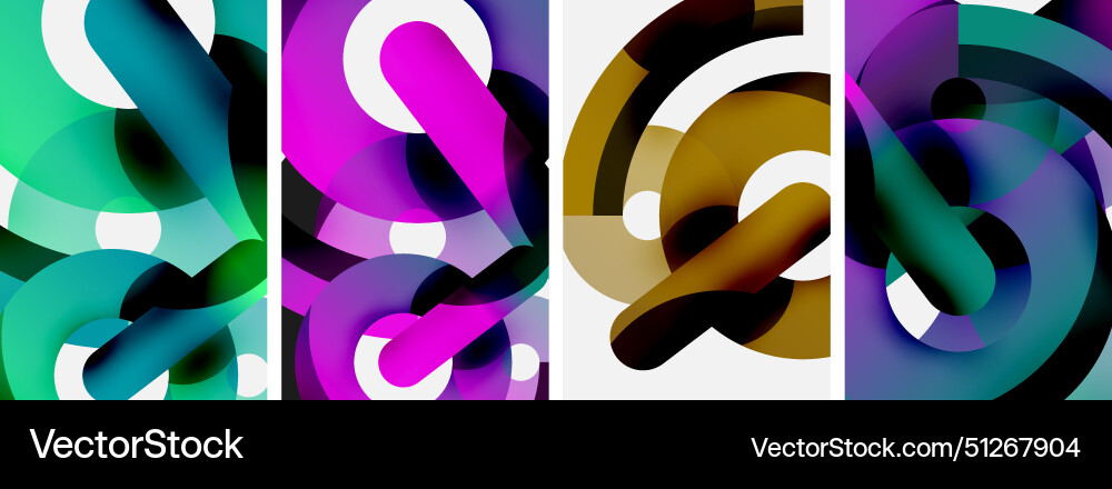 Circle geometric abstract posters Royalty Free Vector Image