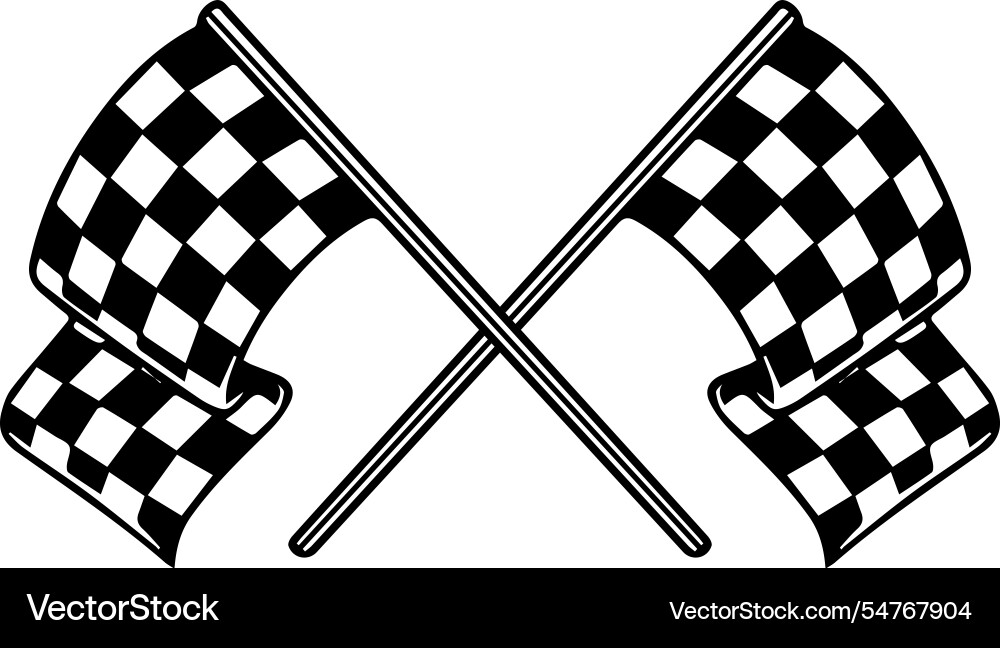 Crossed racing flags Royalty Free Vector Image