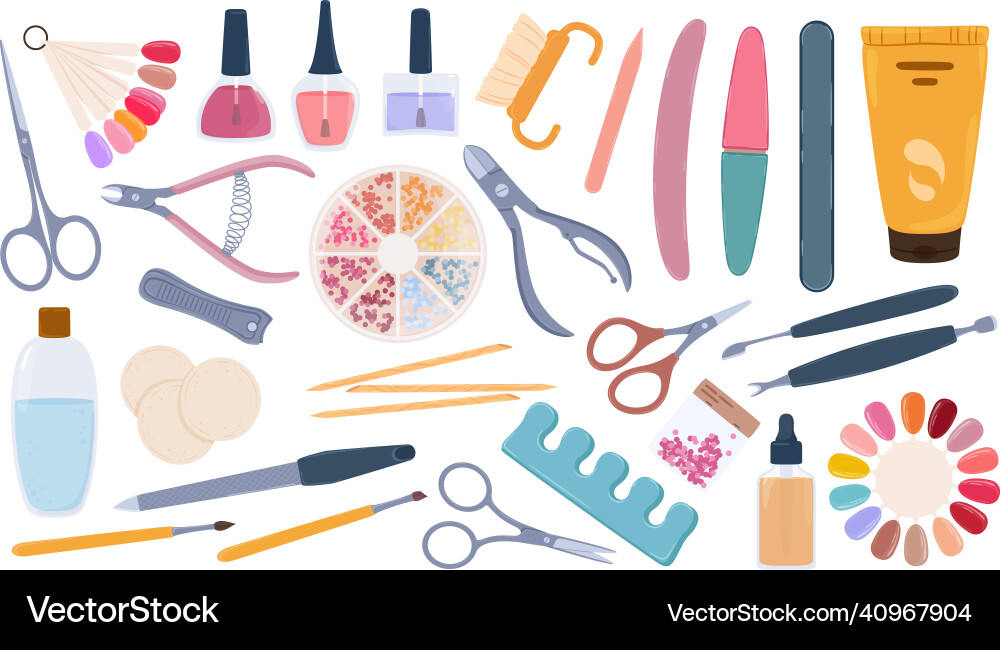 Manicure and pedicure tools or accessories nail Vector Image