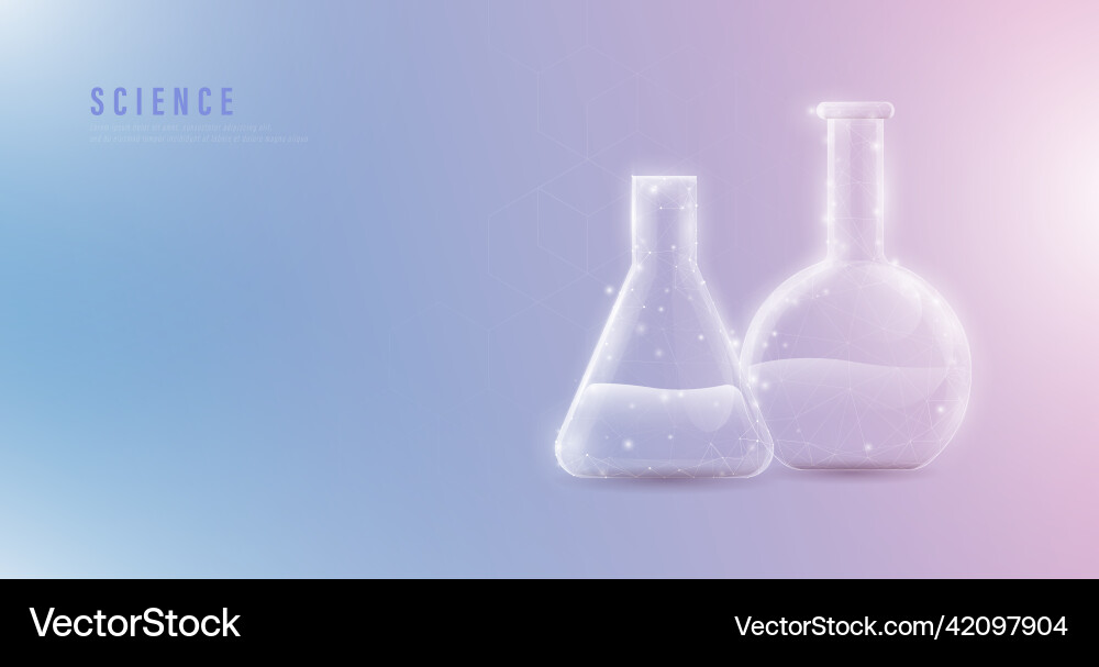 Science chemical test tubes line dot and low Vector Image