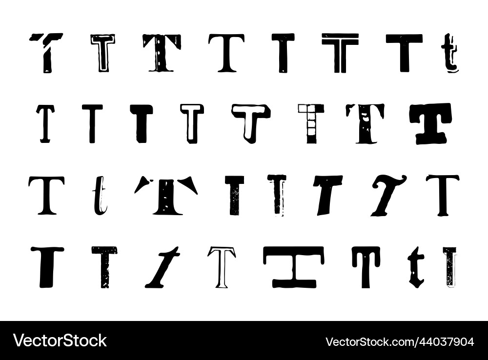 Set stylish designer letter t Royalty Free Vector Image