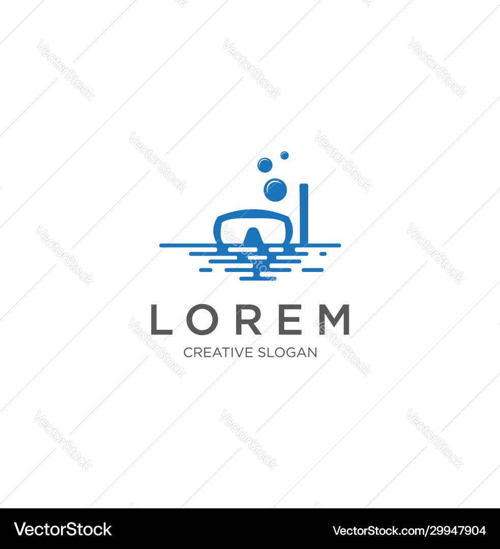 Swimming goggles logo design inspiration Vector Image