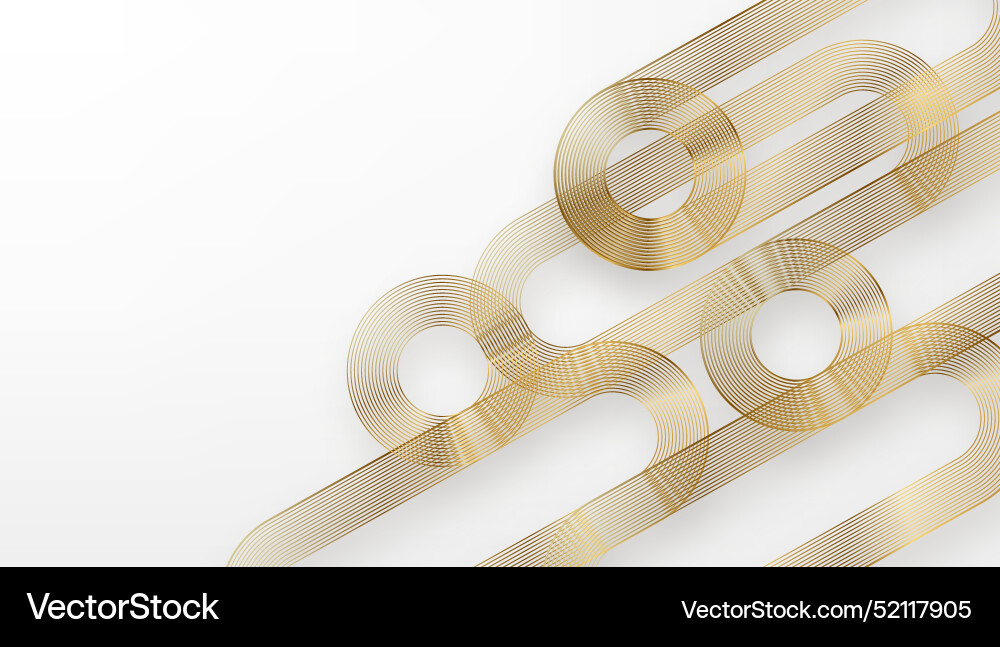 Abstract gold circle lines on white background Vector Image