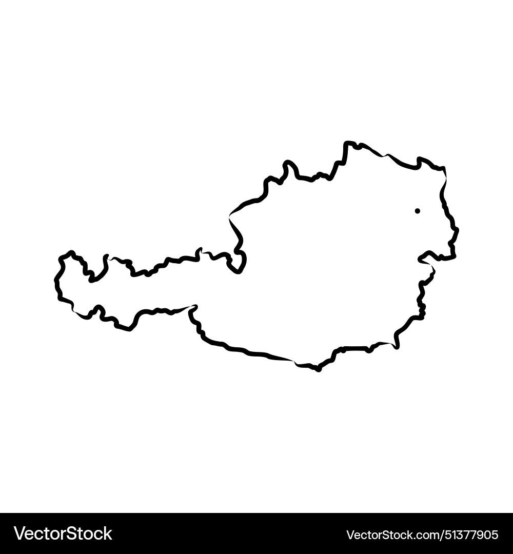 Hand drawn doodle map of austria Royalty Free Vector Image