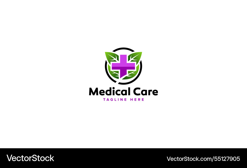 Medical care logo design template Royalty Free Vector Image