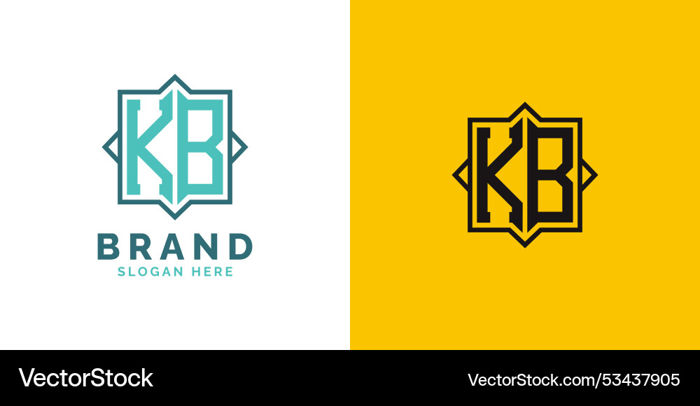 Modern kb monogram logo design initial letter kb Vector Image